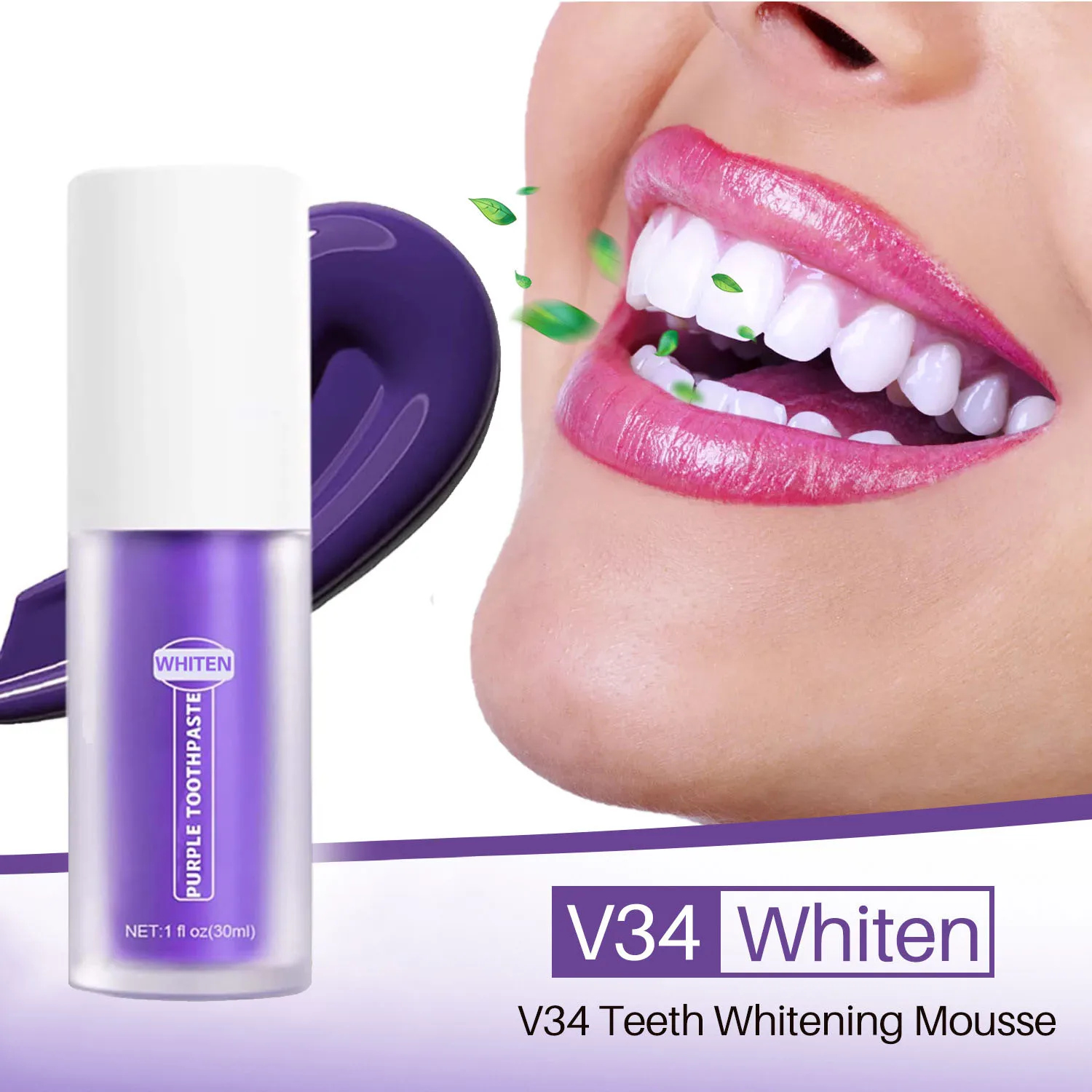 V34-Teeth-Whitening-toothpaste-Mousse-Effectively-Remove-Yellow-Plaque ...