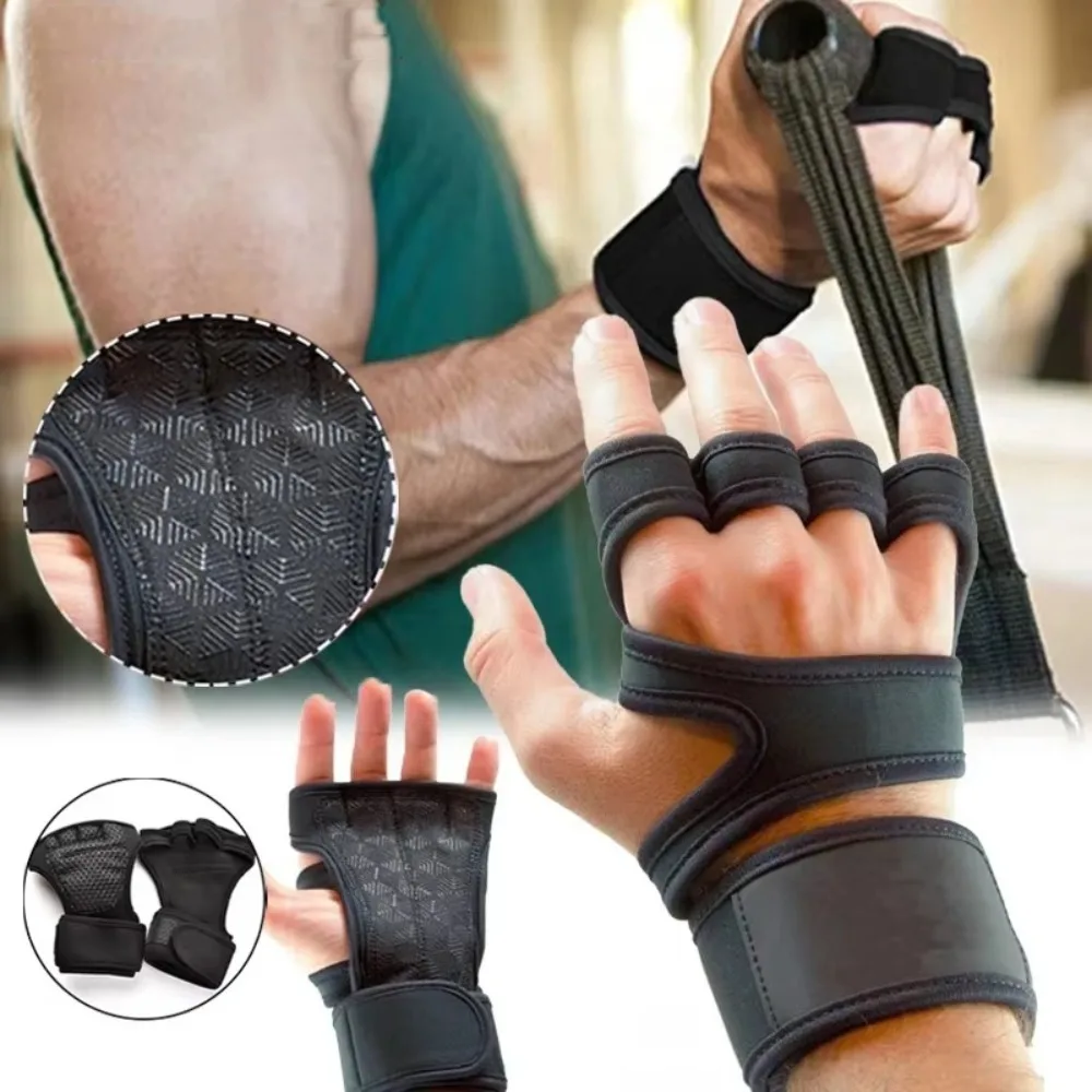 Fitness Men Women Gloves Gym Weightlifting Half Finger Wrist-Protecting ...
