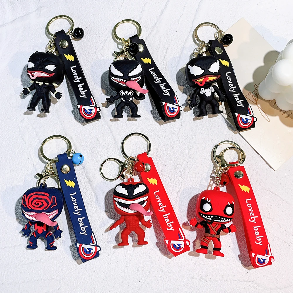 Marvel-Anti-Hero-Venom-Keychains-Cute-Doll-Silica-Gel-Keyrings-Cartoon ...