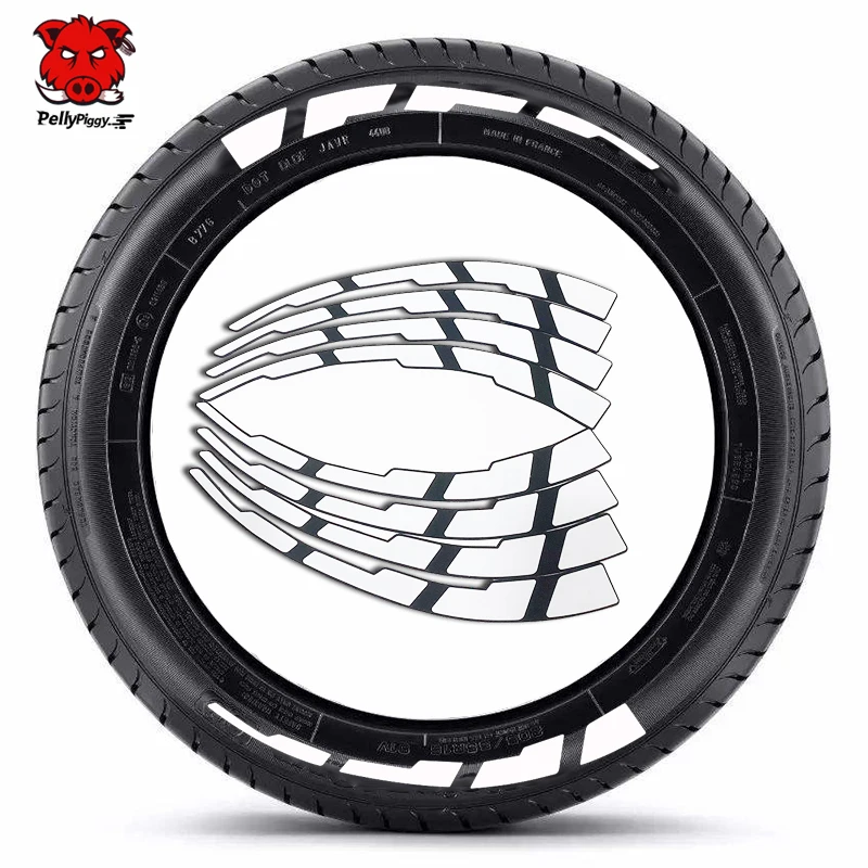 8PCS/LOT Car Tire Wheels Stickers Car Tuning Universal 3D PVC Conjoined ...