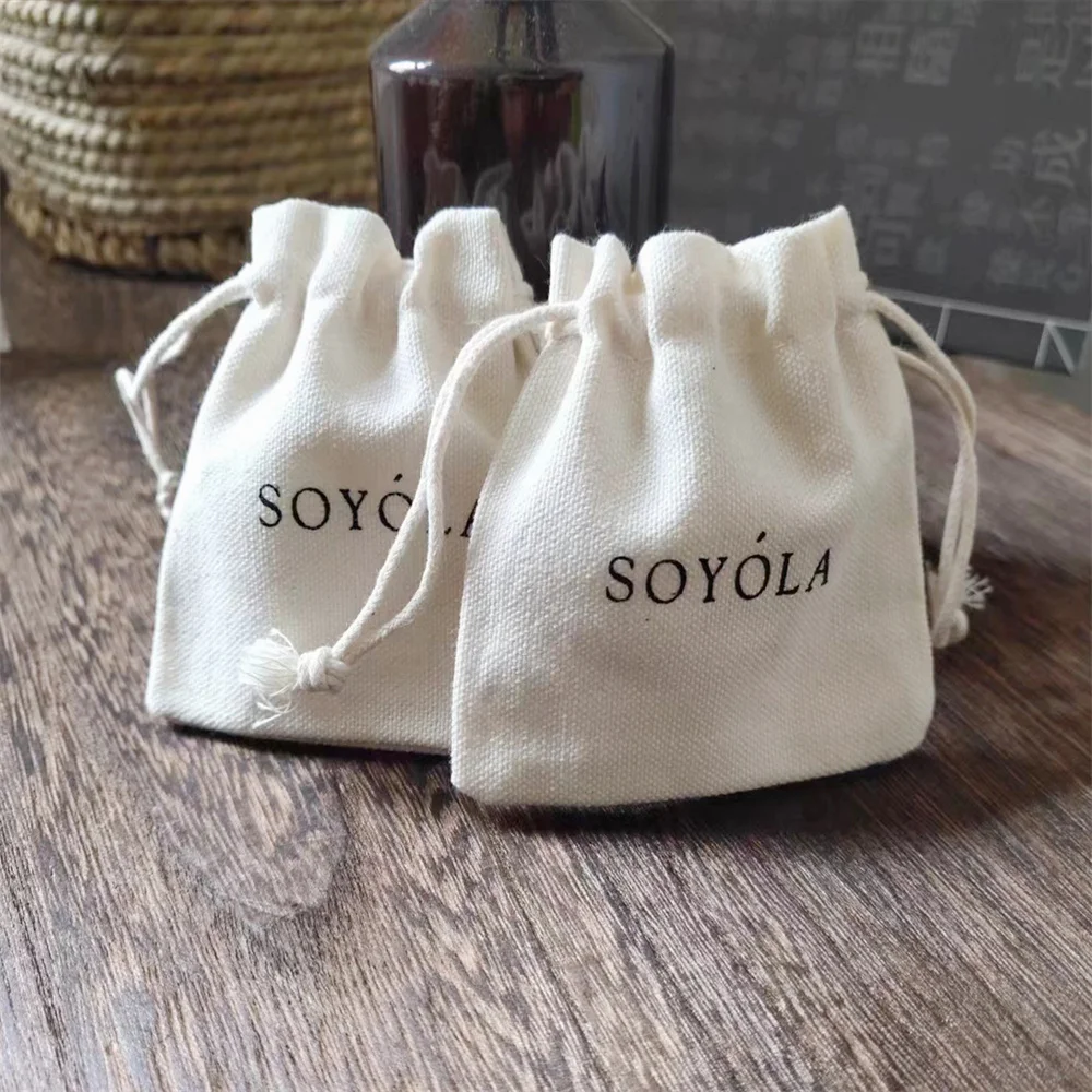 Custom-Logo-Printed-Drawstring-Cotton-Bag-Gift-Jewelry-Packaging-Chic ...