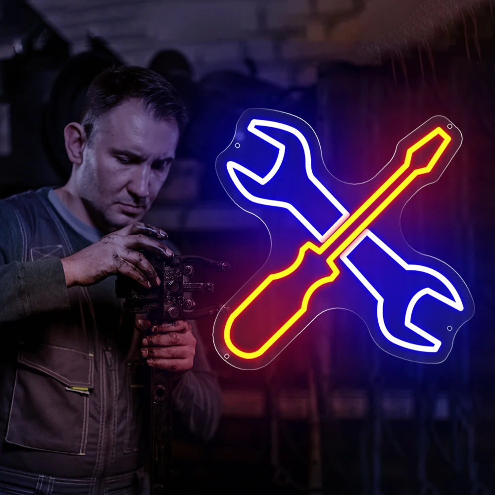 Auto-Repair-Shop-Neon-Sign-Lights-Tools-Room-Decor-Wall-Hanging ...