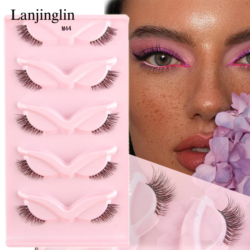 5/6/10 Pairs Half Lashes Cat False Eyelashes Natural Long 3D Mink ...