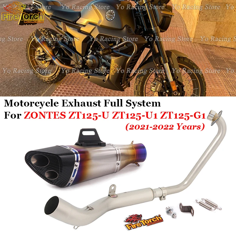 Slip-On-Motorcycle-Exhaust-Full-System-Muffler-With-Front-Link-Pipe-For ...