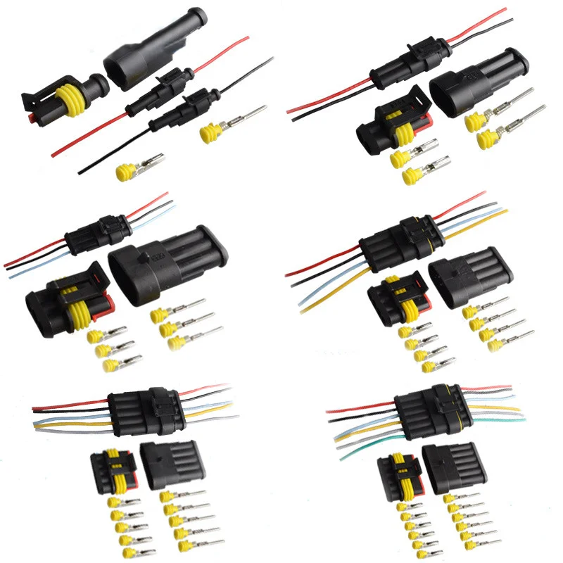 1/2/3/4/5/6 Pin 1Set Car Waterproof Electrical Connector Plug with ...