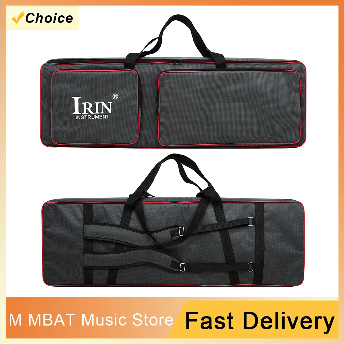 IRIN 61 Key Electronic Keyboard Bag Checkered Cloth 10mm Thick Filling ...