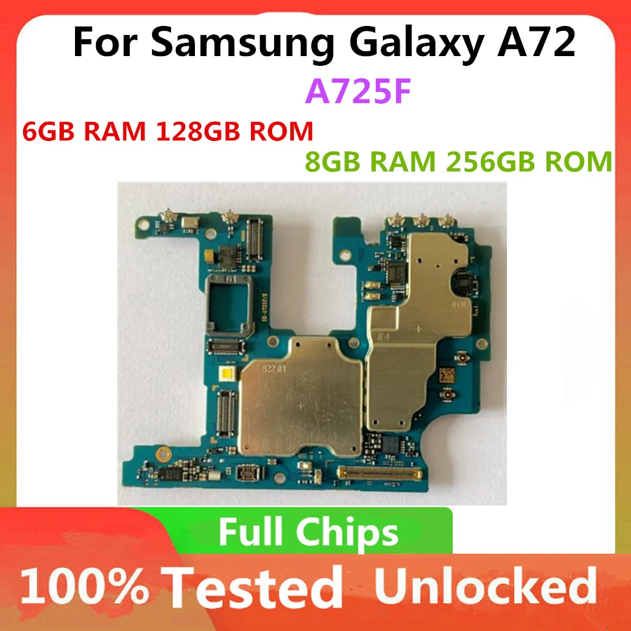 For-Samsung-Galaxy-A72-A725F-Motherboard-6GB-RAM-128GB-ROM-Original ...