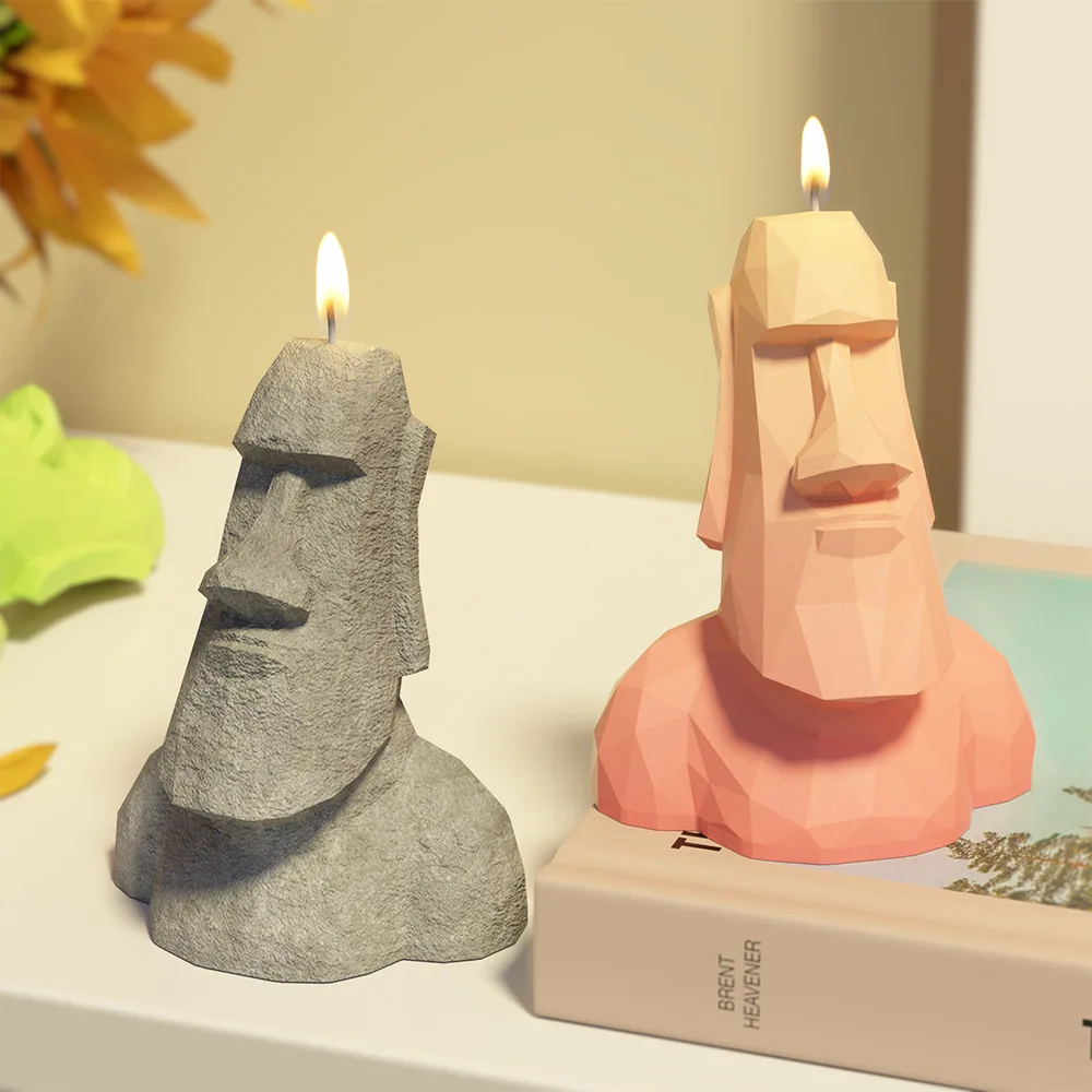 Molde de silicona con estatua de piedra Moai 3d, artesanía artesanal ...