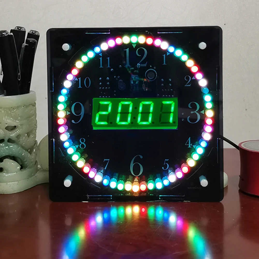 diy-electronic-clock-kit-RGB-colorful-LED-green-digital-tube ...