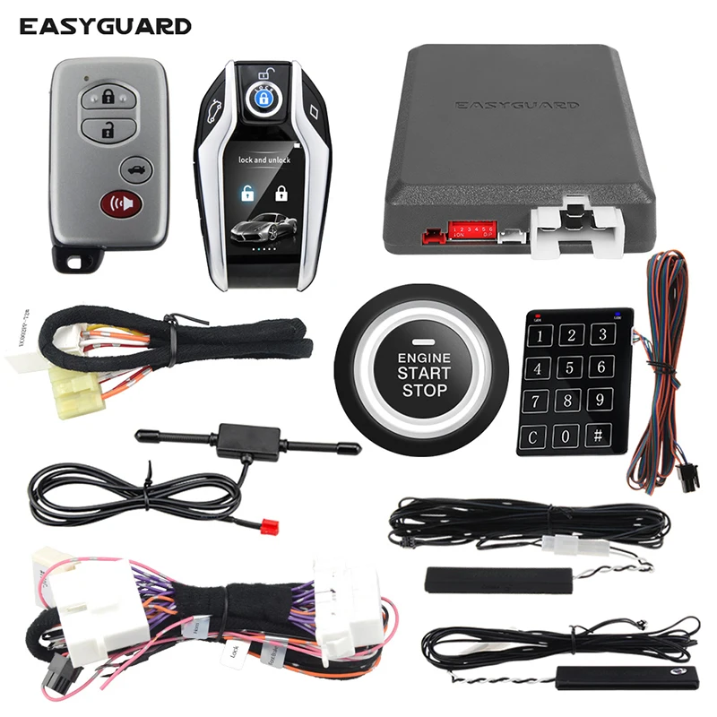 EASYGUARD OBD2 커넥터 원격 시작 Toyota RAV 4 2014 2019 자동 시작 중지 버튼 자동차 알람 ...