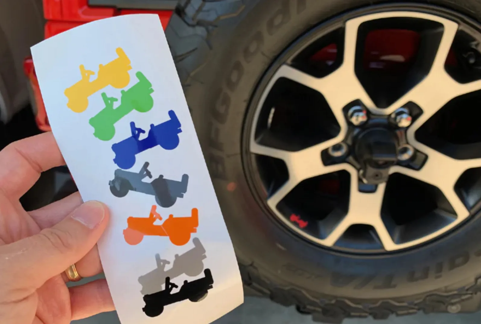 Set of 5 Fits 2018-2025 JEEP Wrangler Rubicon rim/wheel vinyl stickers ...