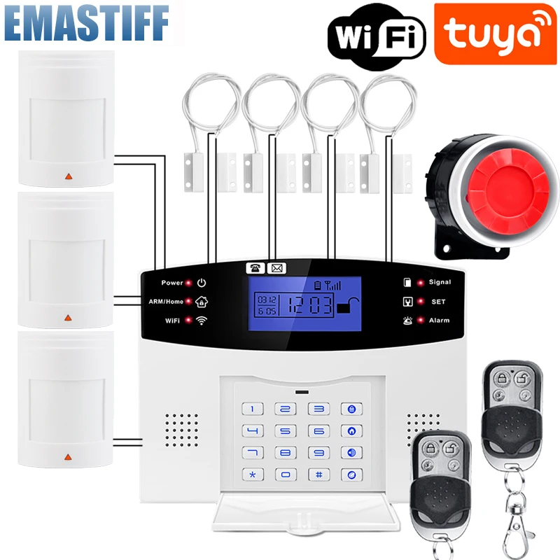 Tuya Wifi GSM Alarm System 433MHz Home Burglar Security Alarm Wireless ...