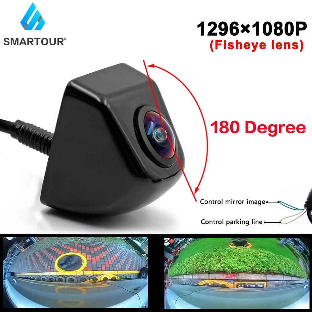 CCD HD 180 Degree Fisheye Lens Car Camera Rear / Front View Wide Angle ...