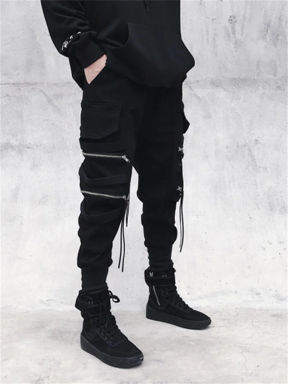 Harajuku-Emo-Black-Cargo-Pants-Punk-Pants-Grunge-Joggers-Men-Zipper ...