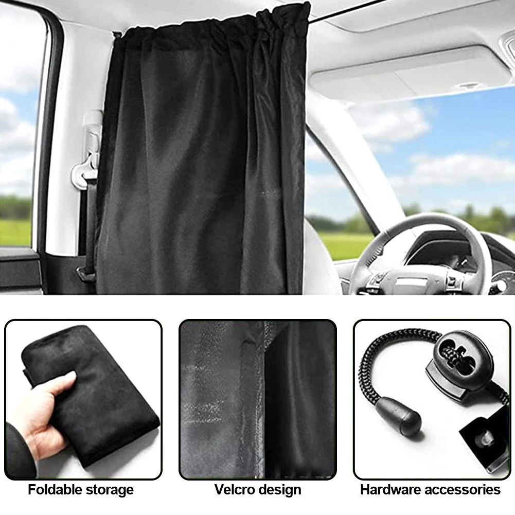2pcs Car Isolation Curtain Sealed Taxi Cab Partition Protection
