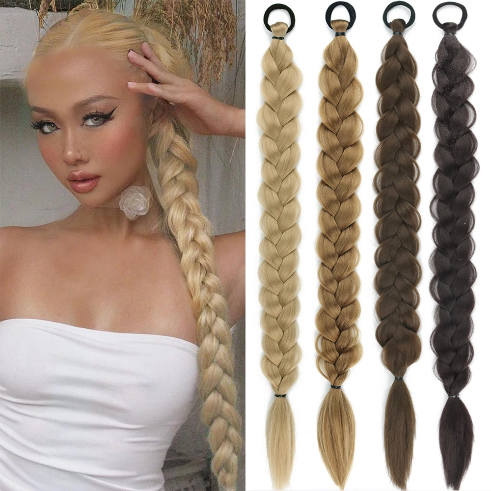Synthetic-Long-Twist-Braid-Ponytail-Extensions-With-Rubber-Band-24-Inch ...