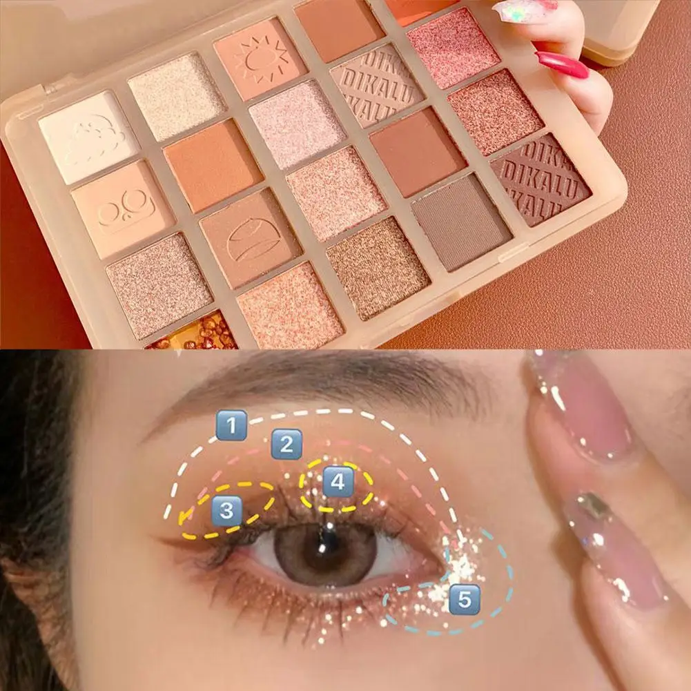 20 Colors Matte Pearlized Eyeshadow Glitter Earth Color Eyeshadows ...