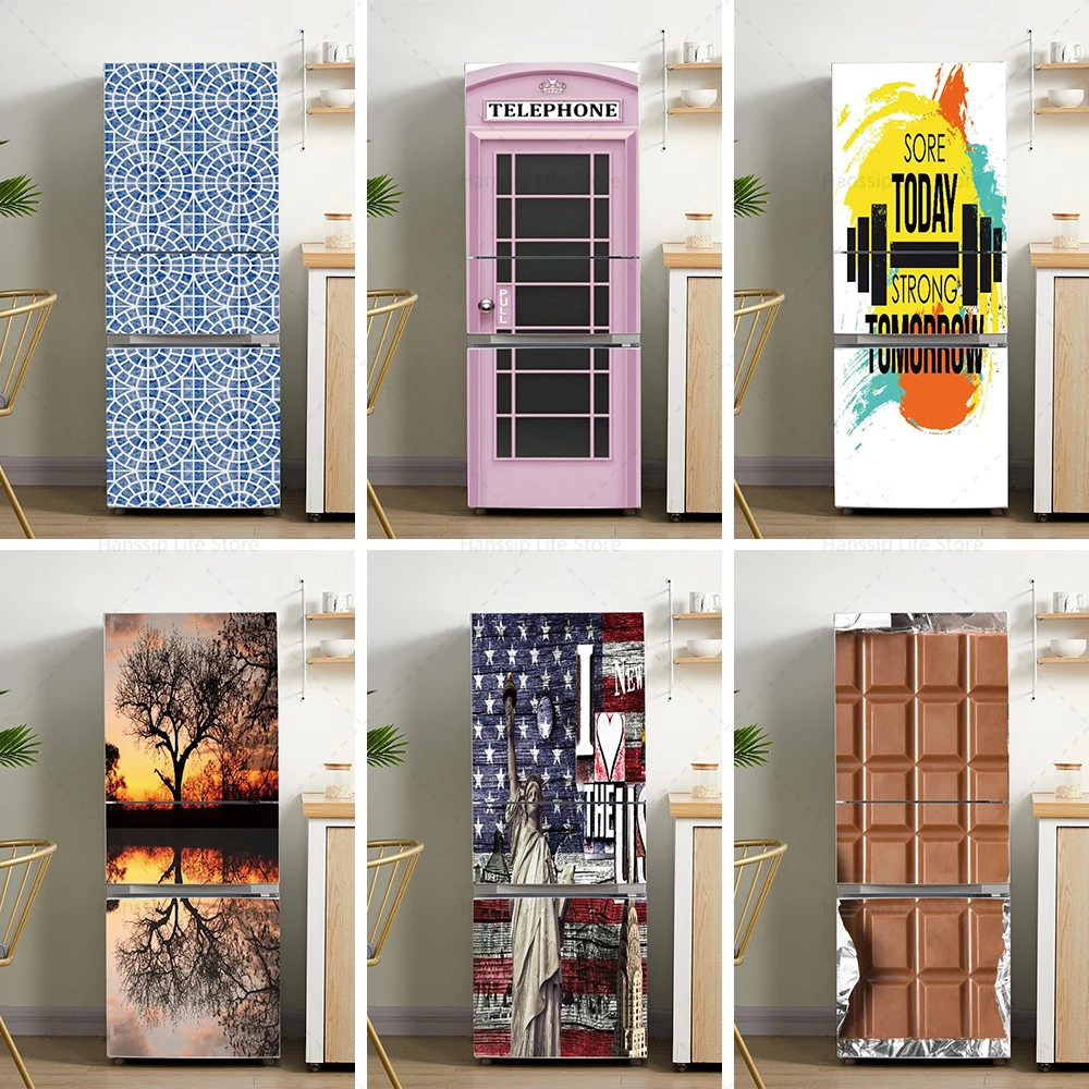New-Design-Fridge-Door-Mural-Sticker-Wallpaper-Waterproof-PVC ...