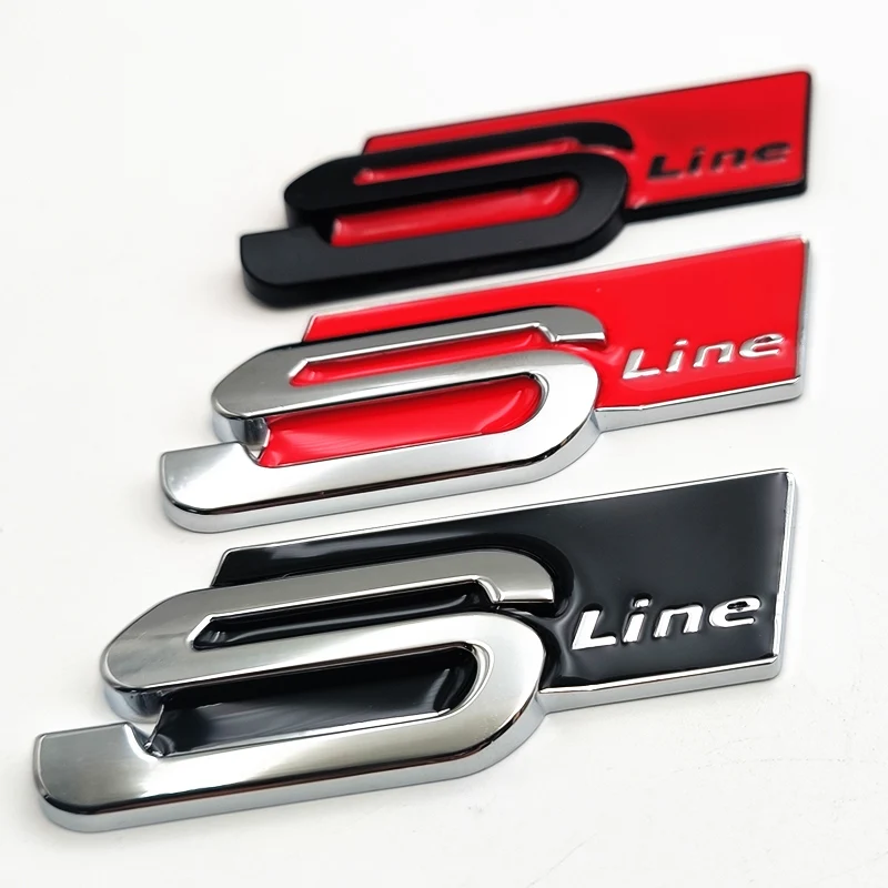 3D Big Metall Sline S line Emblem Abzeichen Audi Aufkleber