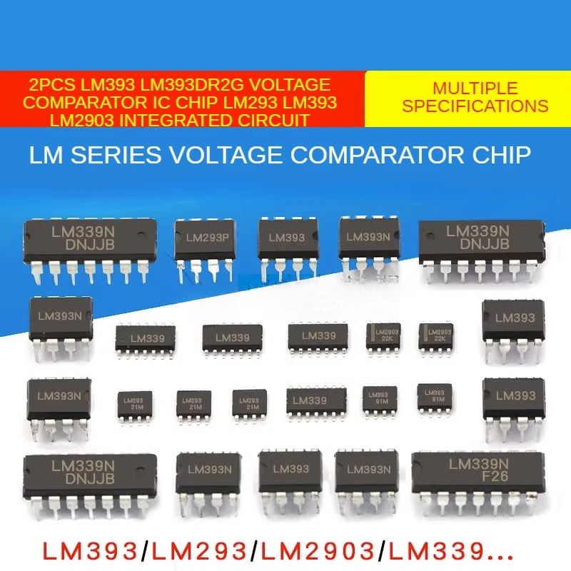 2PCS LM393 LM393DR2G Voltage Comparator IC Chip LM293 LM393 LM2903 ...