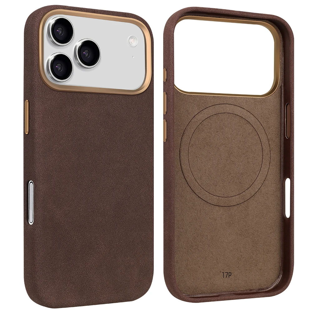 Suede Phone Case for iPhone 17 pro with Magnetic Wireless Charging Anti ...