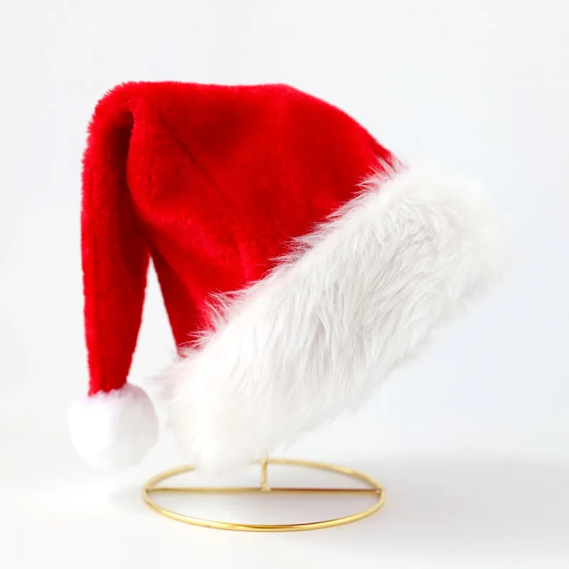 Christmas-Santa-Hat-Fluffy-Long-Plush-Santa-Hats-for-Children-Adults ...