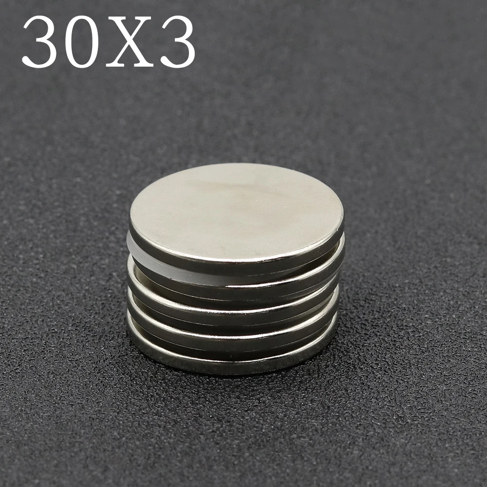 2-5-10-20-Pcs-30x3-Neodymium-Magnet-30mm-x-3mm-N35-NdFeB-Round-Super ...