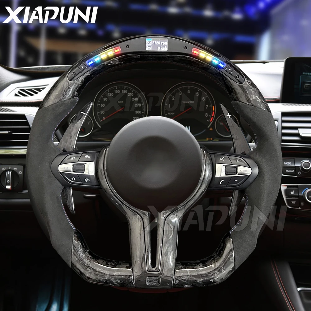 Volant-en-fibre-de-carbone-forg-LED-volant-de-course-personnalis-adapt ...