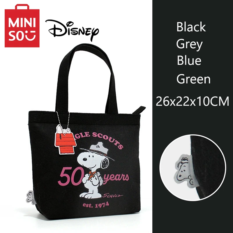 MINISO-Disney-Serie-Snoopy-Cartoon-Felt-Handbag-Cute-Portable-Storage ...