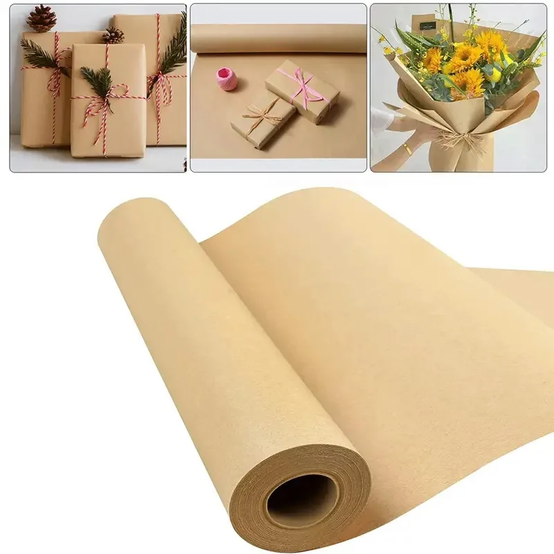 Papel-Kraft-marr-n-Ideal-para-envolver-regalos-rollo-de-embalaje-para ...