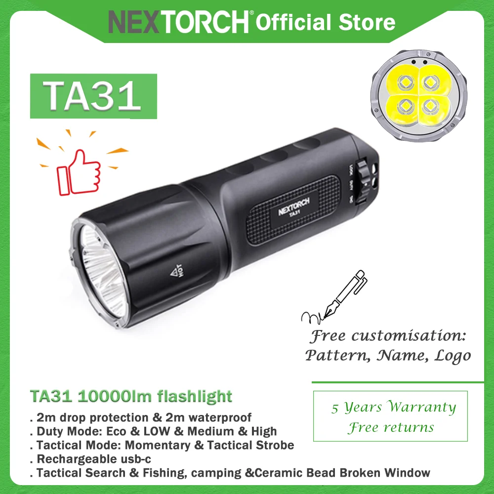 NEXTORCH-TA31-10000-lumens-Strong-ultrabright-flashlight-high-power ...