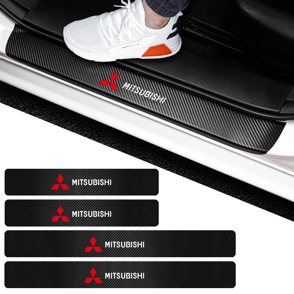 4PCS-Car-Door-Sill-Pedal-Carbon-Fiber-Protective-Sticker-Anti-scratch ...