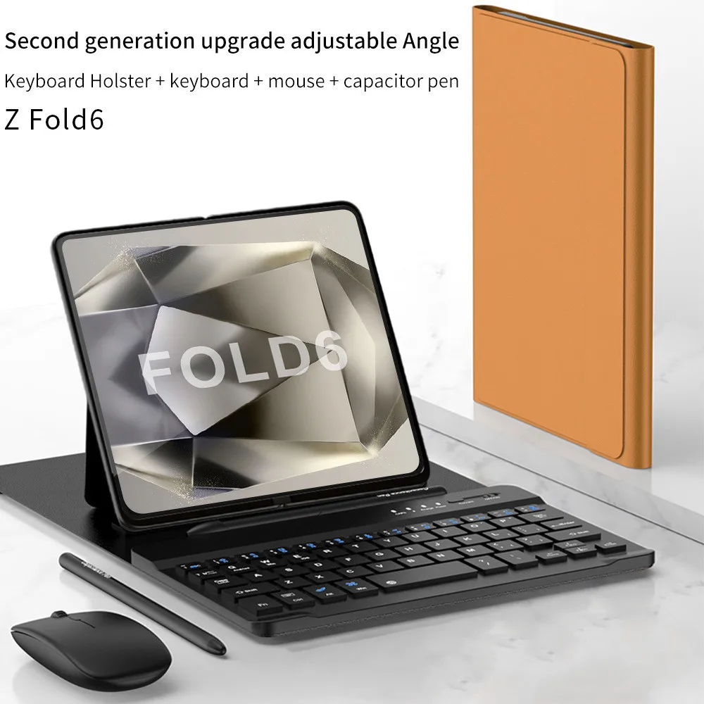 PU Leather Wireless Keyboard Case For Samsung Galaxy Z Fold6 Fold 6 5 4 ...