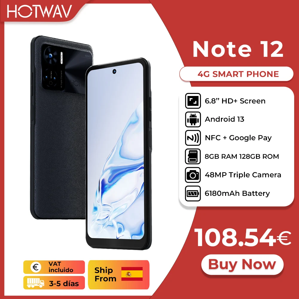 Ship-From-Spain-HOTWAV-Note-12-Smartphone-6-8-HD-Android-13-8GB-128GB ...