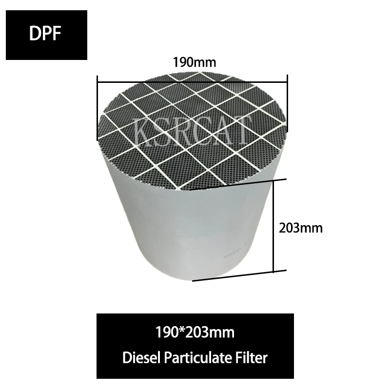 Universal Silicon carbide honeycomb DPF 190*203mm exhaust Filtering ...