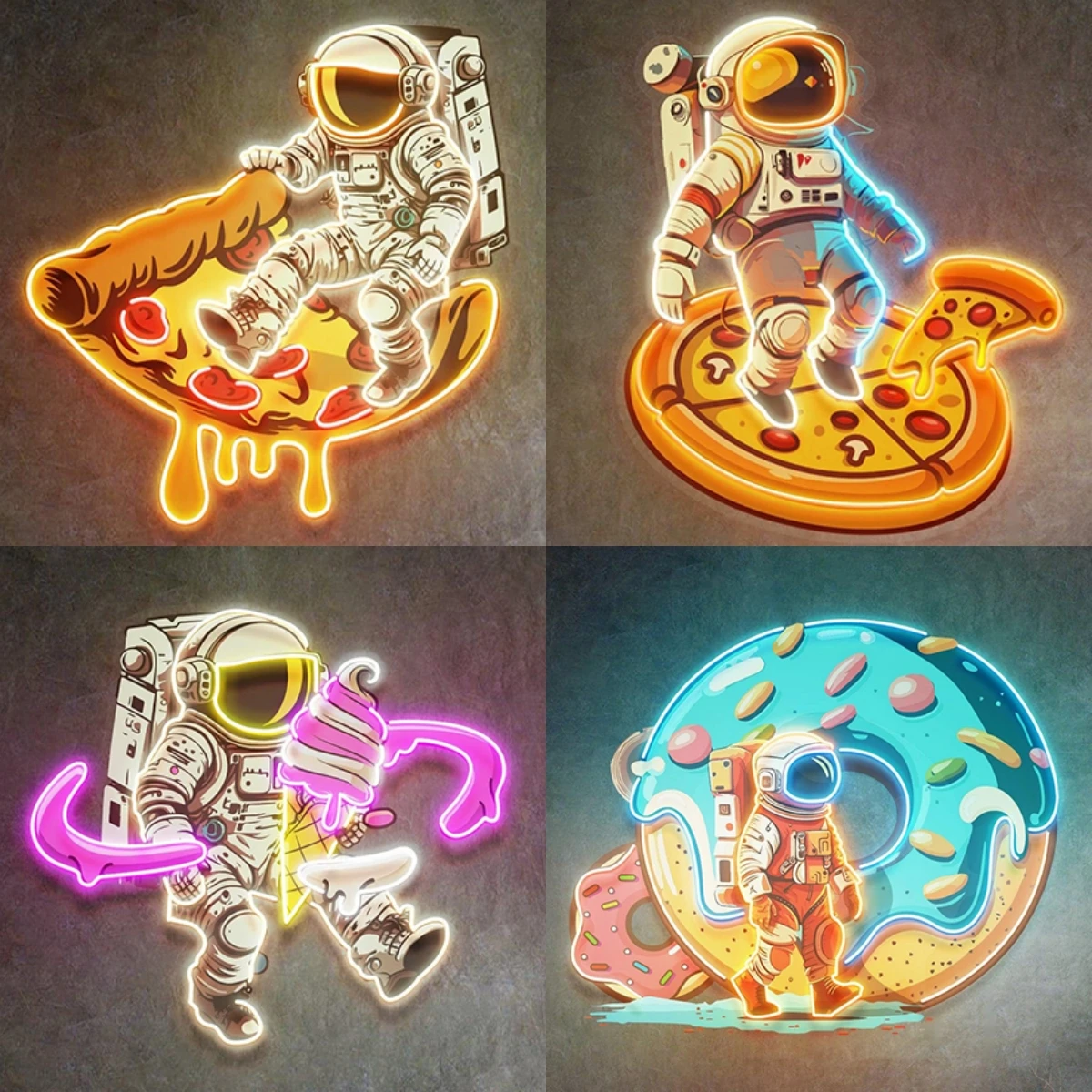 Neon Sign Light Custom Cartoon Shape Astronaut Neon Led Lights ...