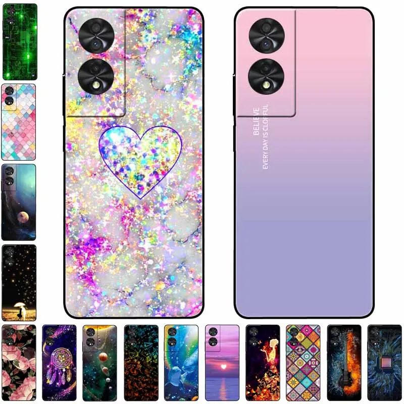 For TCL 40 NxtPaper 4G Case Silicone Funda Soft Fashion Painted Black ...