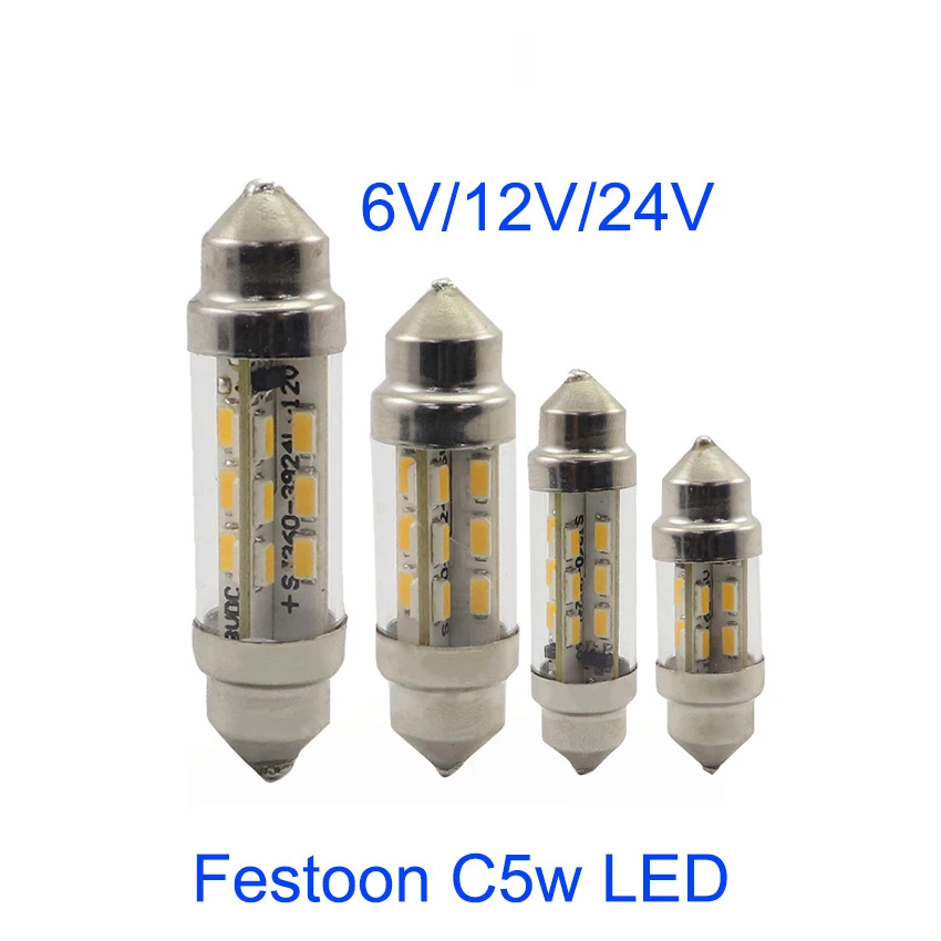 4pcs-6V-12v-24V-C5W-C10W-LED-Boat-Car-Festoon-Semaphore-Auto-License ...
