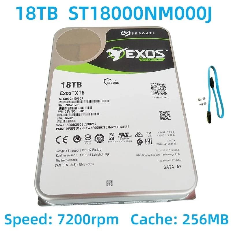 18tb hdd exos st18000nm000j hdd 3.5 disco rígido de polegadas sata3 ...
