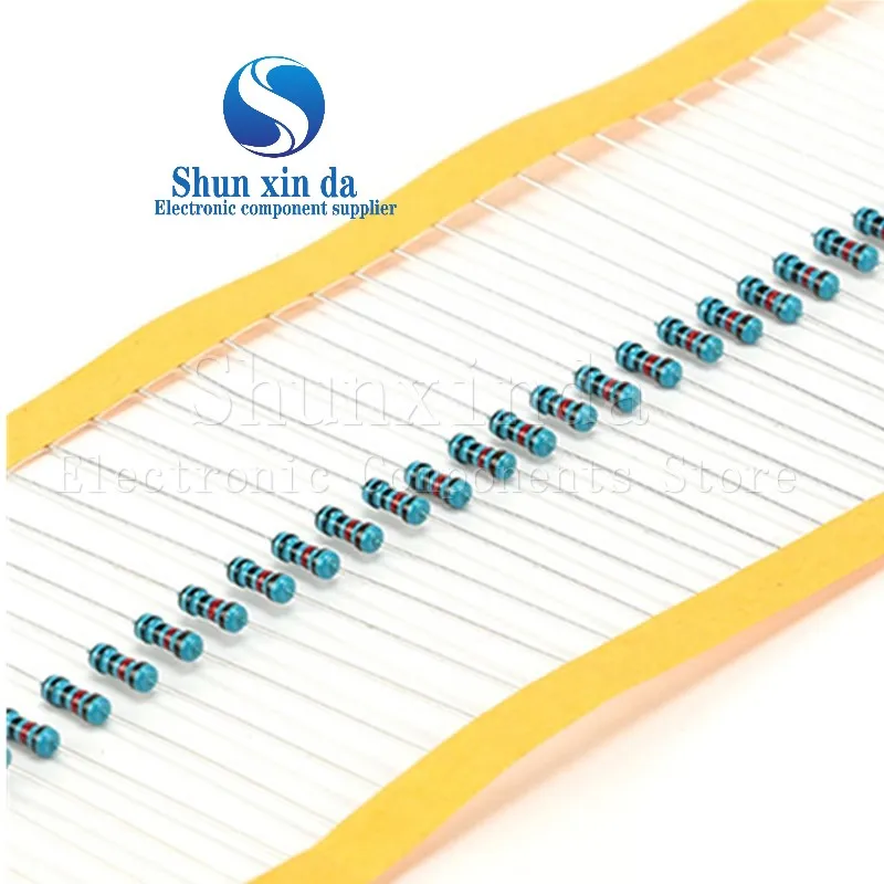 100PCS 1/4W 0R-10M 1% Metal Film Resistor 0.25W 0 2.2 10 56 68 100 120 ...