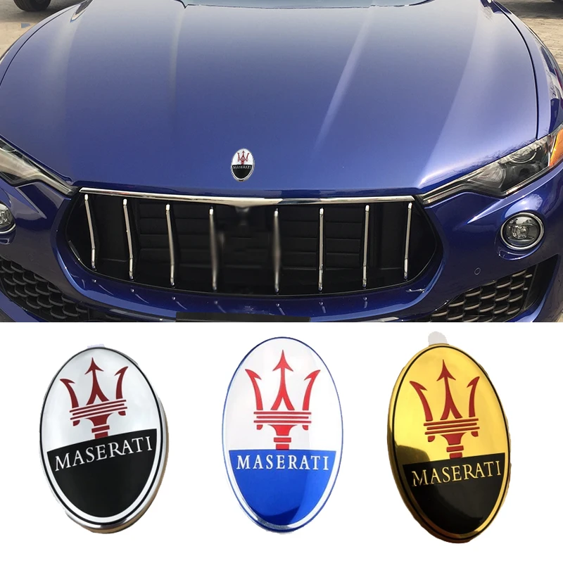 car Chrome Front Bonnet Hood Emblem Badge Sticker for Maserati Ghibli ...