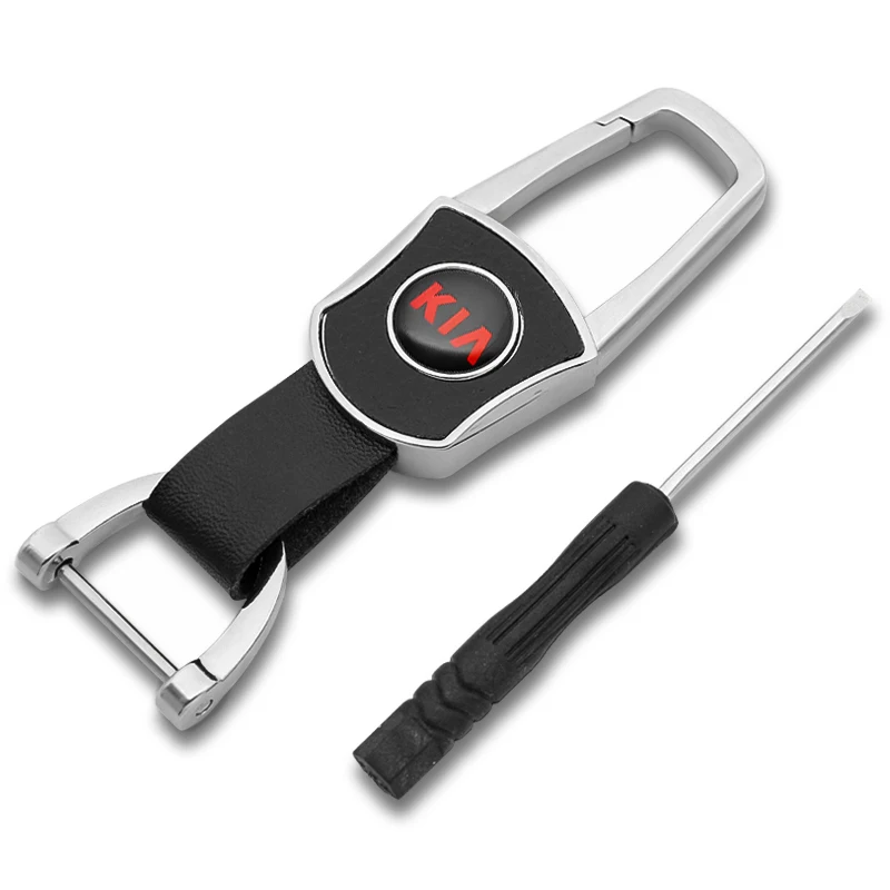 Leather-Metal-Car-Keychains-Key-Chain-Rings-Car-Key-Holder-For-KIA ...