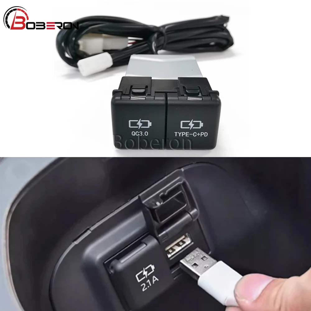 12V/24V Car Charger QC3.0 USB Type-C PD Port Charging Outlet Power ...