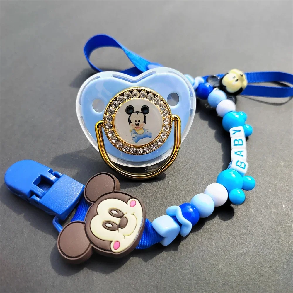 Cute-Mickey-Mouse-Teegel-Personalized-Baby-Pacifier-Clip-Luxury-Gold ...