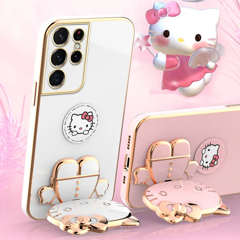 Hello-Kitty-Mirror-Silicone-Phone-Case-For-Samsung-Galaxy-S23-Ultra-S22 ...