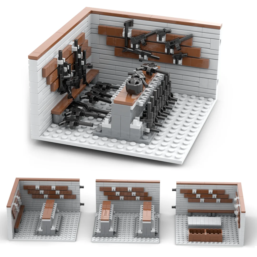 MOC Building Blocks Military Weapon Armory Weapon Rack Model SWAT Force ...