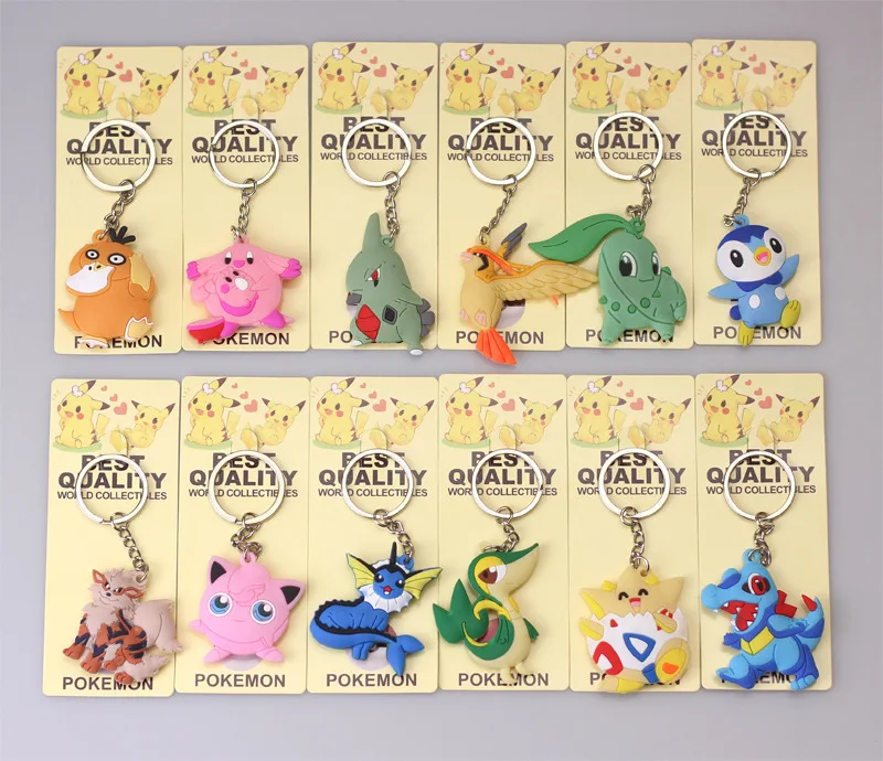Pokemon-Cartoon-Psyduck-Gengar-Ponyta-Porygon-Alloy-Silicone-Keychain ...