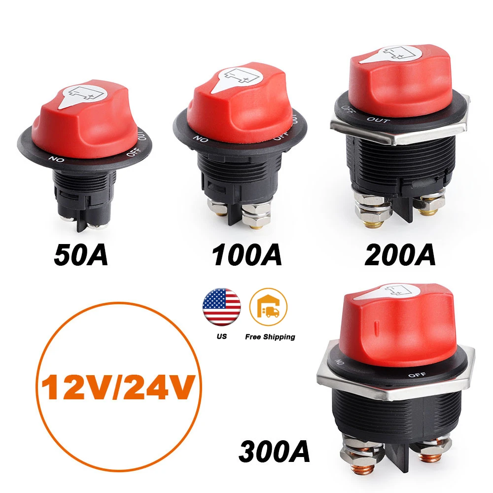 50 100 200 300A Car Battery Race Rally Switch 12V Battery Disconnector ...