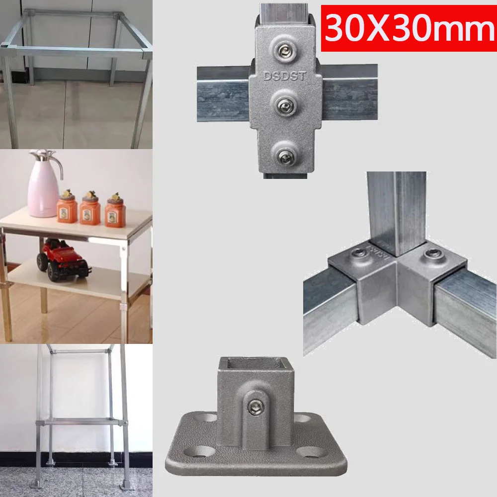 30X30mm Rack Aluminum Alloy Square Tube Fixed Pipe Clamp Connector ...
