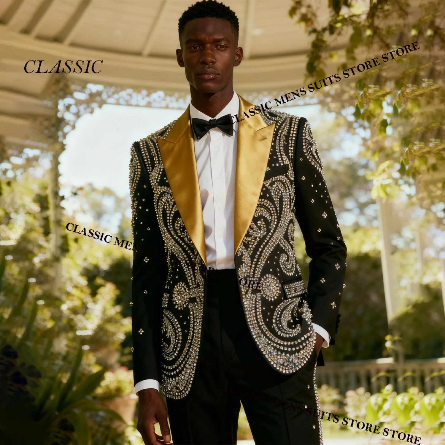 Customized Luxury Coat Style Men Suit 2 Piece Sets Groom Male ...